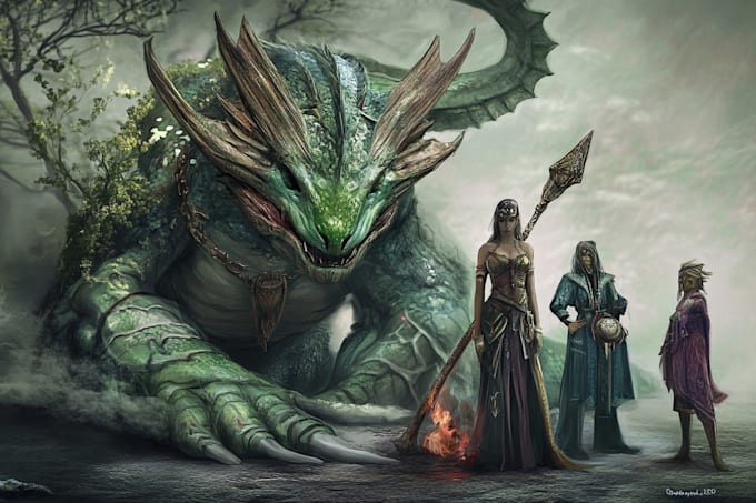 Draw fantasy art, dnd, monster, creature, game art by Elzebanarsv | Fiverr