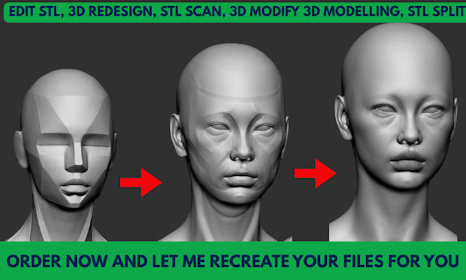 Redesign 3d file, stl scan, stl cleanup, 3d modify, obj and 3mf for 3d ...