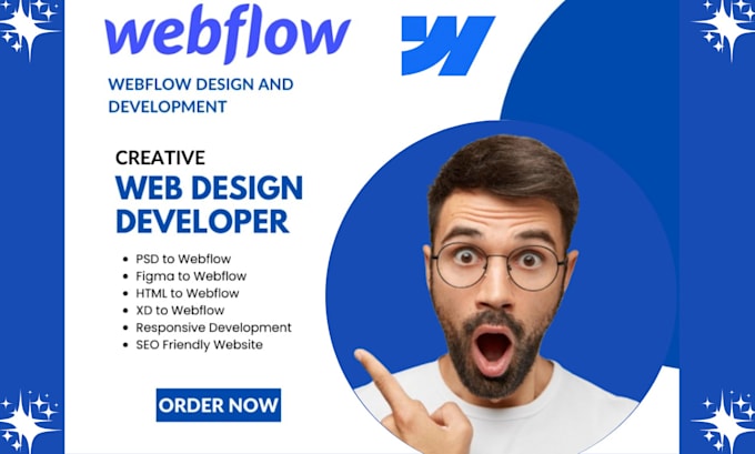 Redesign design migrate revamp responsive webflow website figma to webflow by Smith_zapier | Fiverr