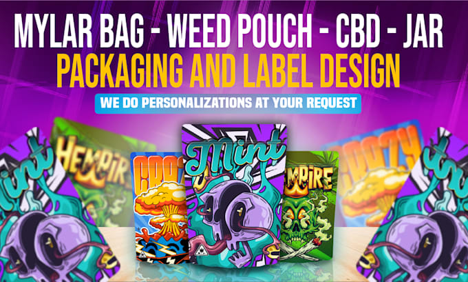 Weed bag and box design by Estevangraphics | Fiverr