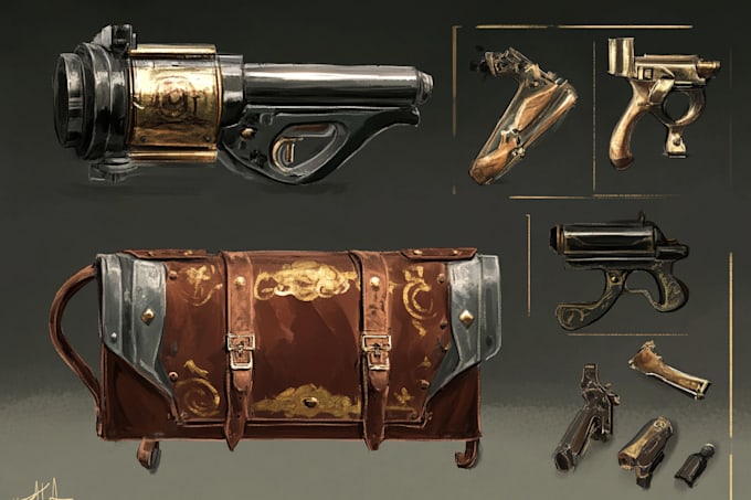 Create 2d concept art for props, items and assets by Malindwrence | Fiverr