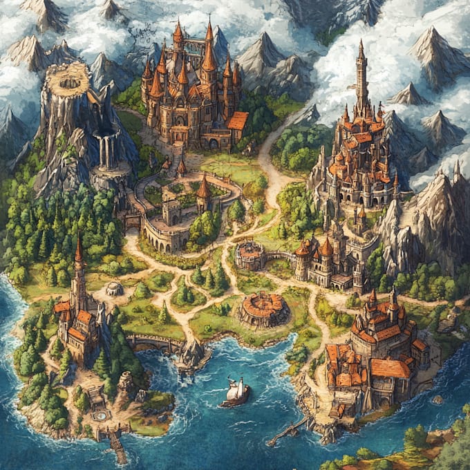 Designing fantasy maps and cities plan by Madeine_23 | Fiverr