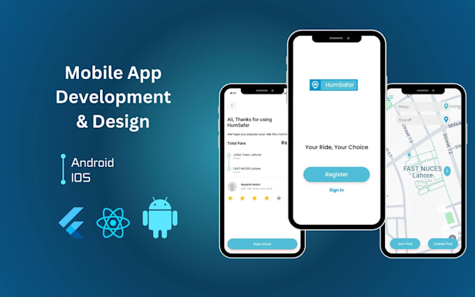 Develop Mobile Application Using Flutter Or React Native As Mobile App