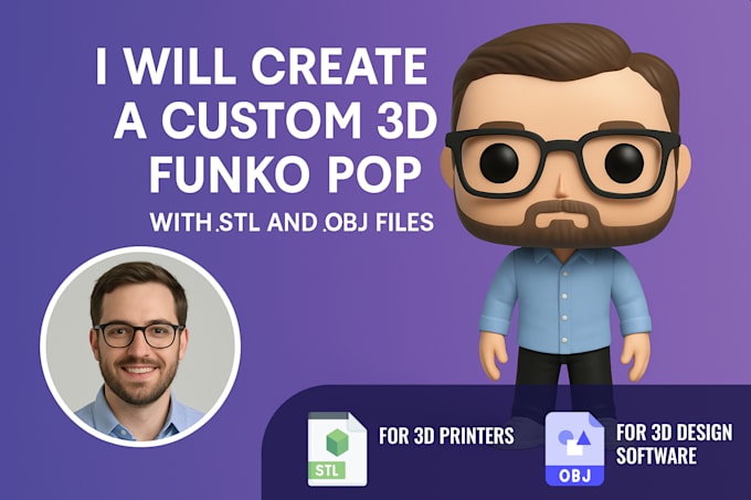 Create a custom 3d funko pop with stl and obj files by Daviniamiralles ...