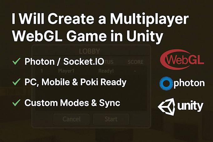 Develop a multiplayer webgl game for crazygame poki, photon, mirror, or socket by Iamabdurrehman ...