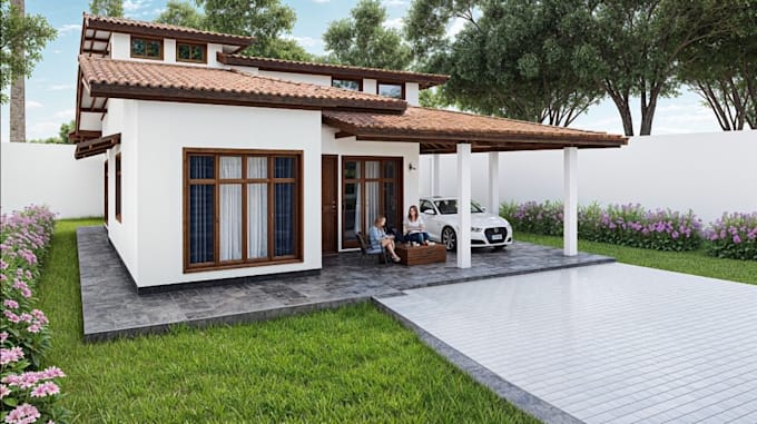 Redesign exterior multi story house rendering, 3d villa building,cgi ...