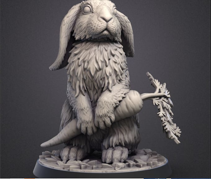 Design 3d easter bunny,3d minis sculptor,game character model, 3d print, zbrush by Dookerr | Fiverr