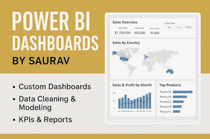 Design dynamic power bi dashboards with advanced dax and data integration by Sauravjha6226 | Fiverr