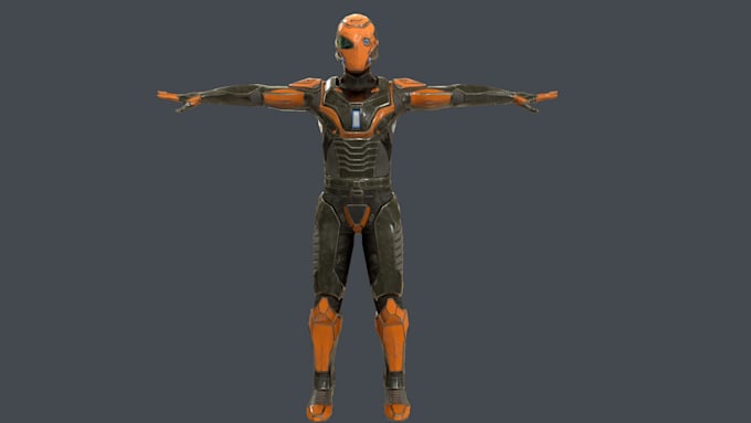 3d scifi game character, cyberpunk, robot, cyborg, 4k texture, ue5 rig ...