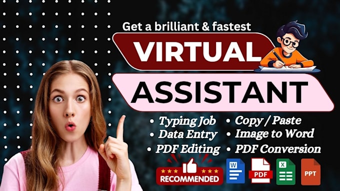 Do a virtual assistant for typing job data entry and conversion of image to text by Fatima_7j7 ...