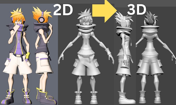 2d to 3d model sketch to 3d printable stl design image to 3d model ...