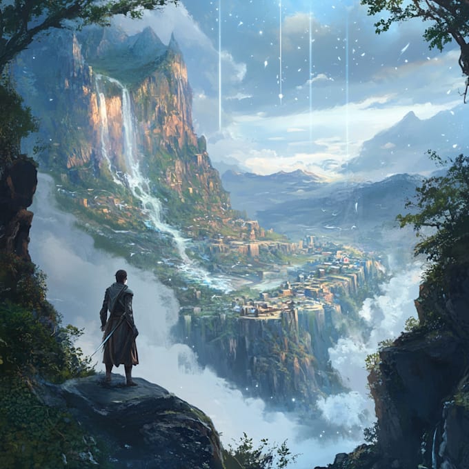Make a craft premium fantasy art book cover illustrations by Bezaimbila ...