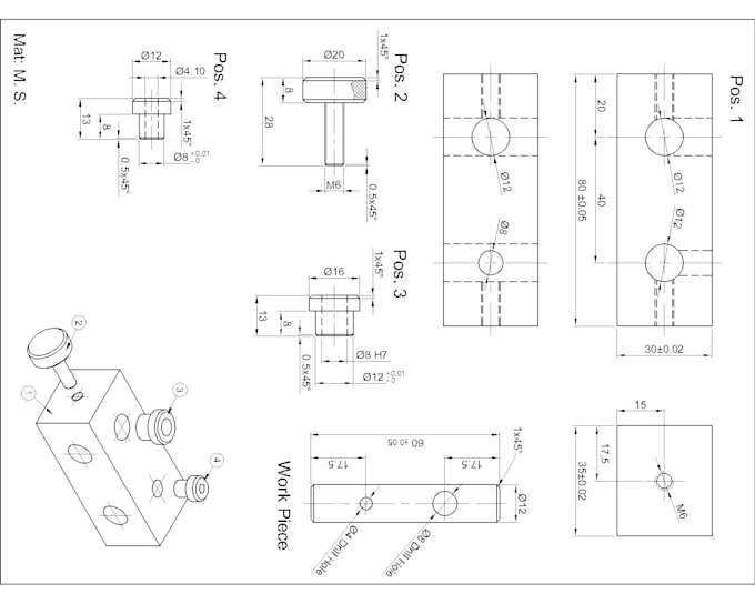 Autocad 2d drawings, detail drawings by Moazambabar | Fiverr