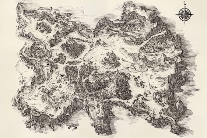 Create a high quality fantasy map illustratiuon by Oeviaranch | Fiverr