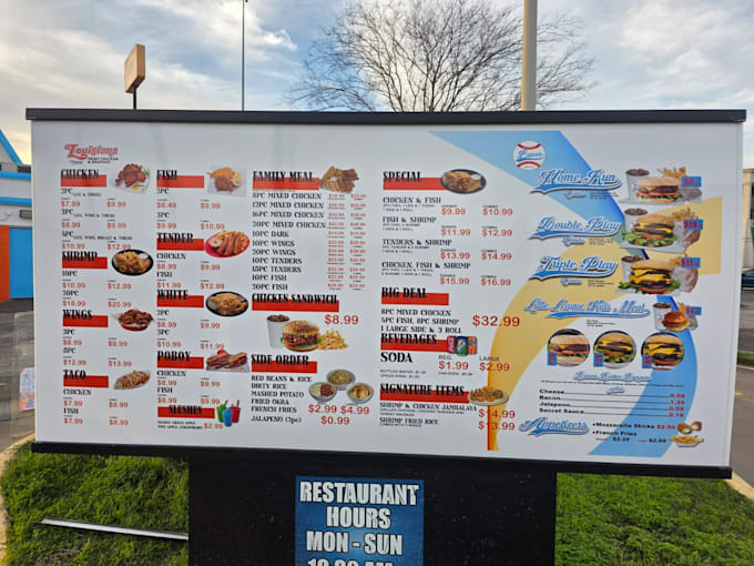 Design restaurant menu, drive thru menu, static tv screen menu and ...