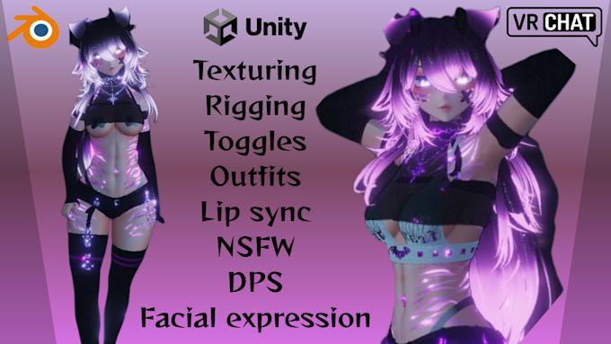 Do custom vrchat avatar, vrc avatar, vrc model, 3d model, femboy avatar, furry by Odunney | Fiverr