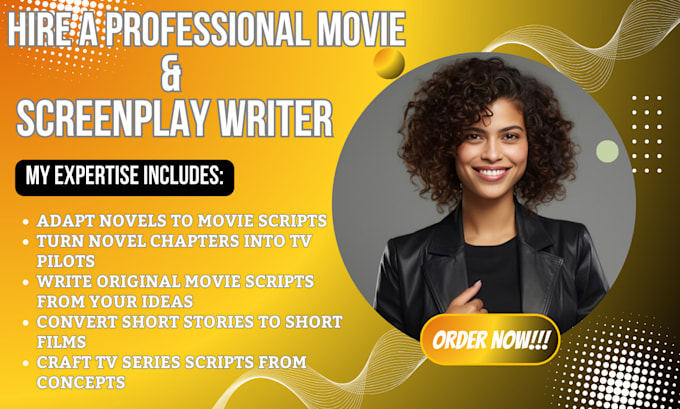 Be screenwriter for movie script, novel adaptation, tv series, novel to script by Amelia ...