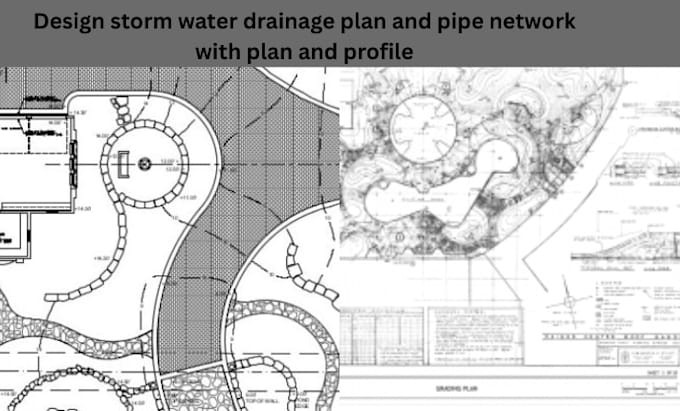 Design storm water drainage plan and pipe network with plan and profile ...