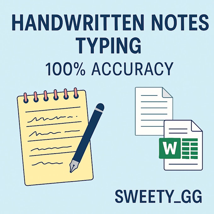Type handwritten notes with accuracy by Sweety_gg | Fiverr