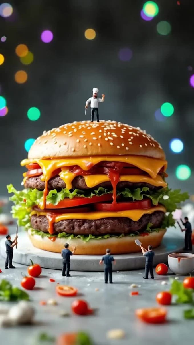 Creative 3d ai miniature video ads, ai food miniature cgi product ...