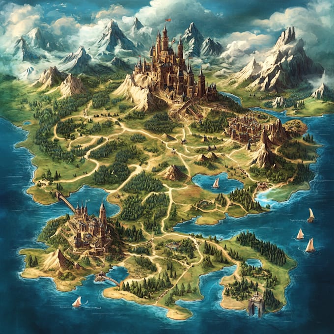 Create fantasy dnd map design illustration by Deanirandsey | Fiverr