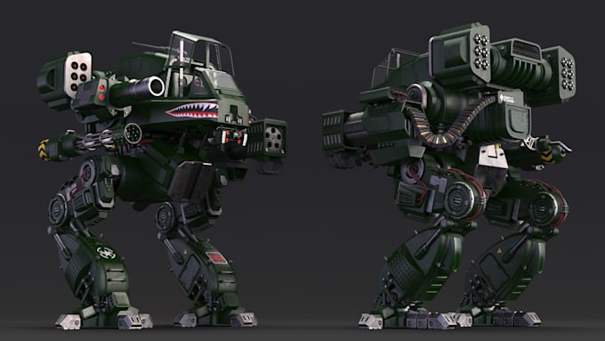 Optimize 3d game bipedal tank mech, robot, scifi mech, ue5 rig, animate ...