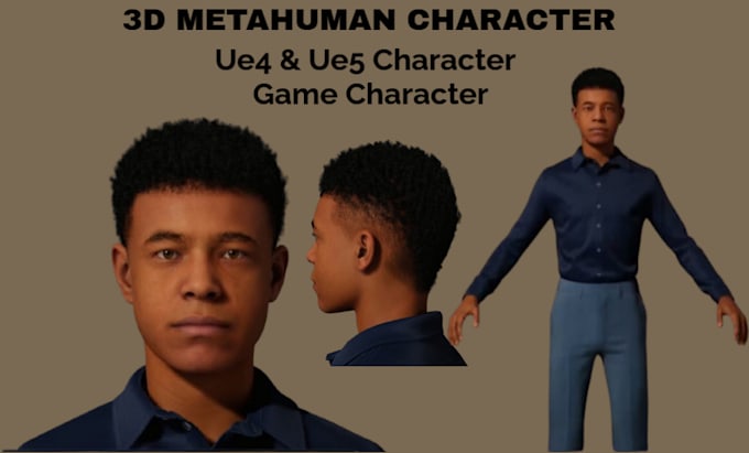 Do 3d metahuman character 3d character model unreal engine character daz3d human by Manithy | Fiverr