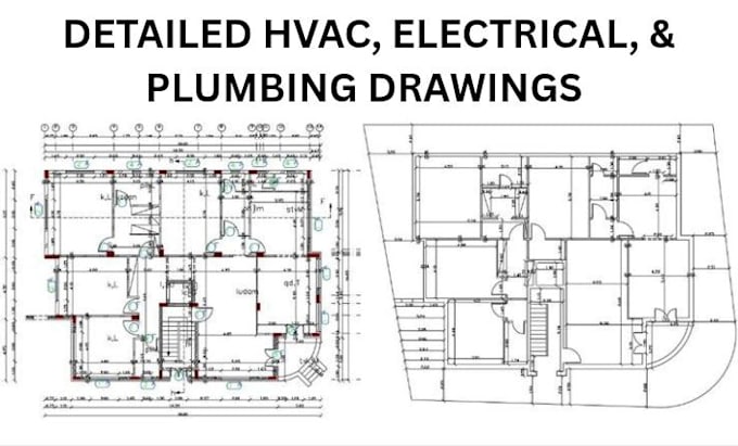 Create hvac, electrical, mep drawing with plumbing and drainage plans ...