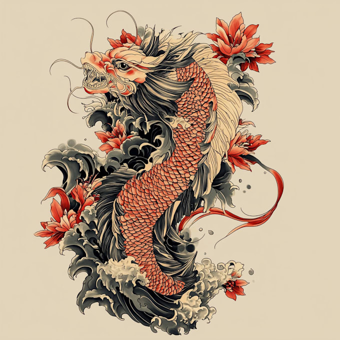 Draw a japanese or oriental tattoo design for you by Drilaks | Fiverr
