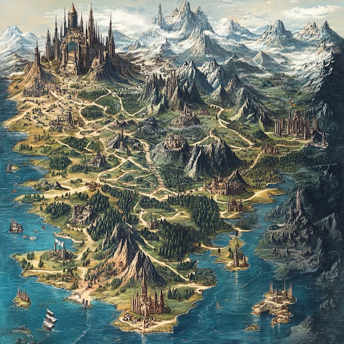 Draw cartography dnd fantasy world map by Harrietay58 | Fiverr