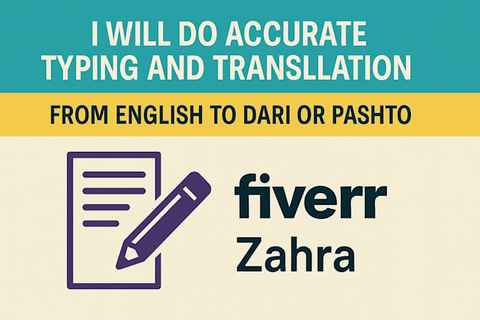 Do accurate typing and transaltion form english to persian or pashto ...