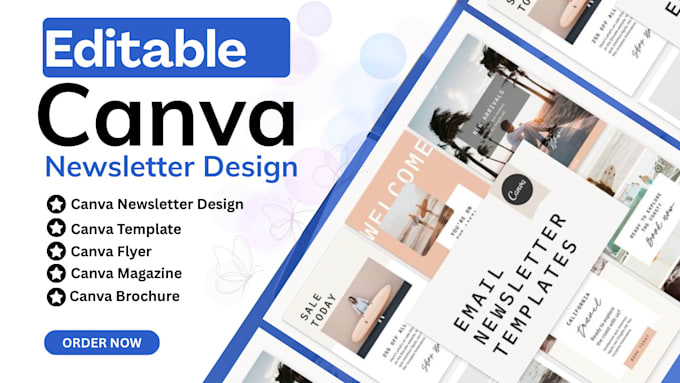 Design canva newsletter flyer journal poster magazine brochure menu in ...