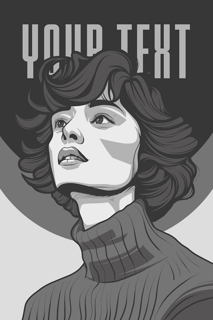 Make a bnw vector portrait by Amanx_bom | Fiverr