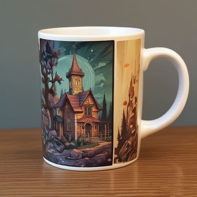Create custom coffee mug design or cup design by Therochus | Fiverr