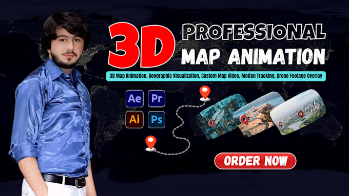 Create stunning 3d map animations for your projects by Crimepartner043 ...