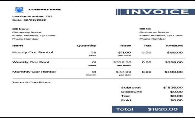 Create professional invoices and monthly budget by Ashmit_canva | Fiverr