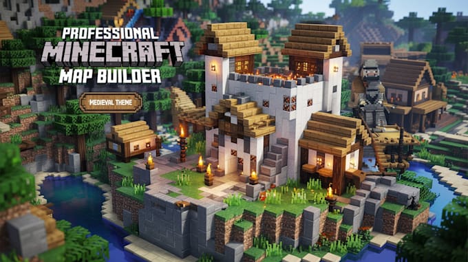 Be your professional minecraft map builder, castle, village, base, hub ...