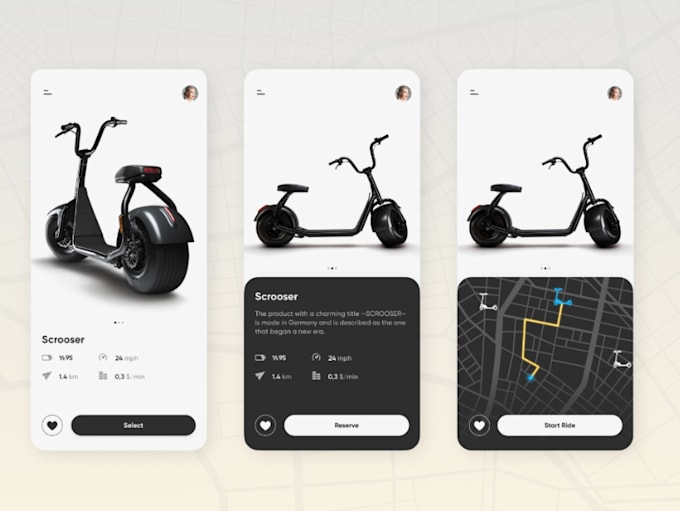Develop ai bike rental app, ai e scooter app, rental app with advanced ...