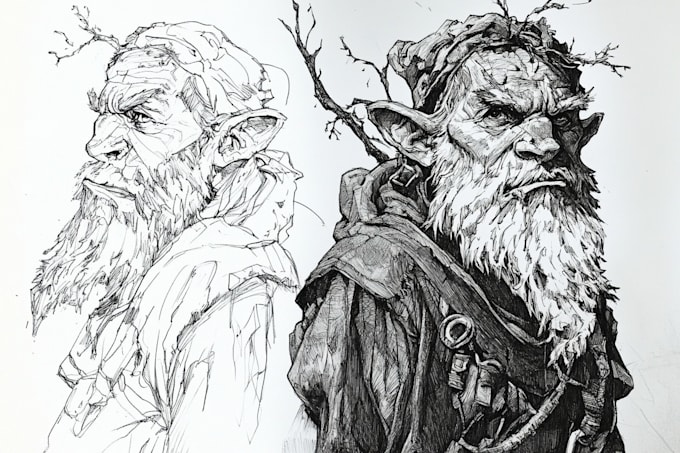 Create pen and ink character drawings and concept art by Mikitayers ...