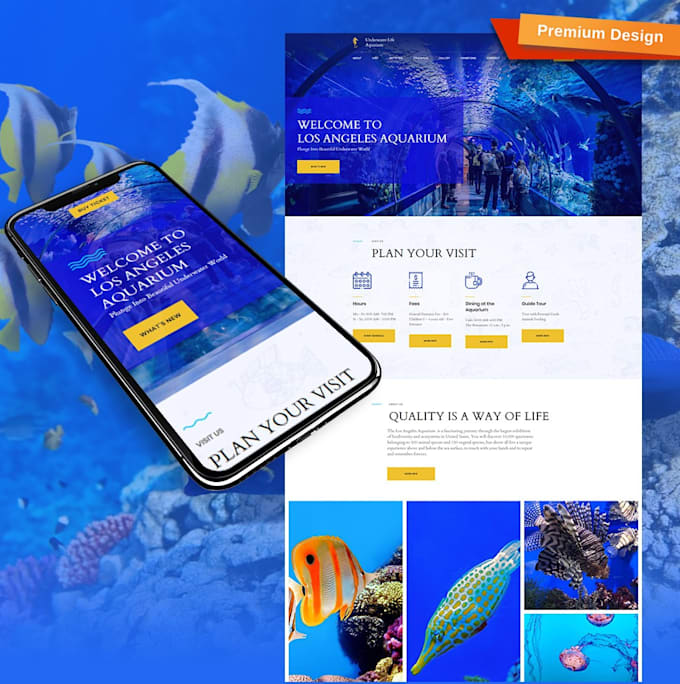 Design stunning fish seafood aquarium website equestrian website by ...