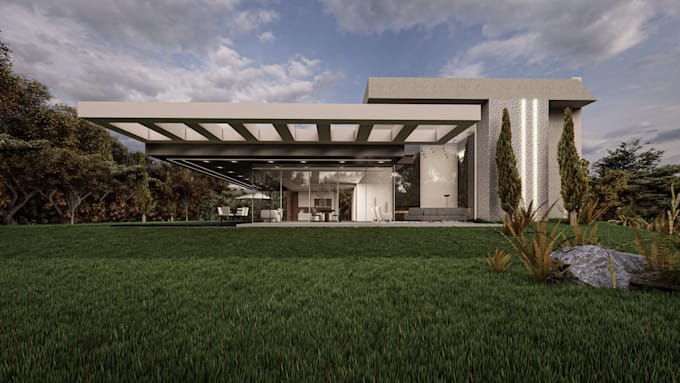 Optimize 3d villa house,minimalist apartment elevation,landscape design ...