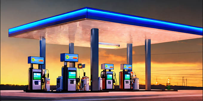 Design modern petrol station design,3d cgi fuel station,gas station ...