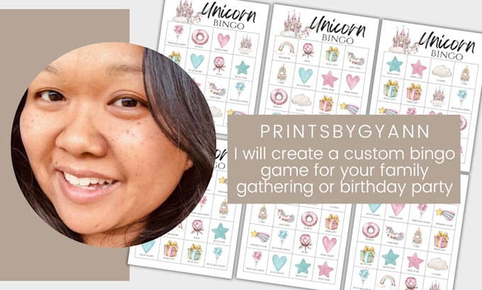 Create a custom bingo game for your party by Gyannprints | Fiverr