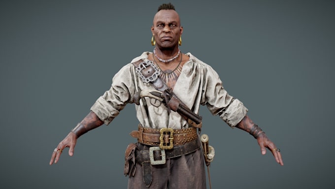 Realistic character for dayz3d,ue4,ue5 warrior character,3d armor ...