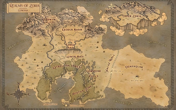 Do fantasy map, world map, city map, area map, park map, travel map ...