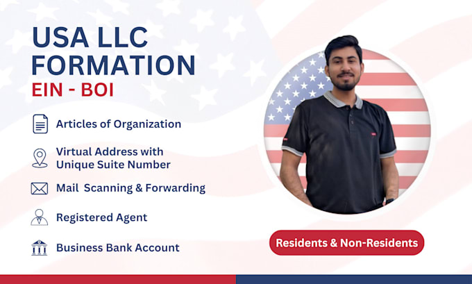 Do us llc registration with ein, file boi, open bank account by ...