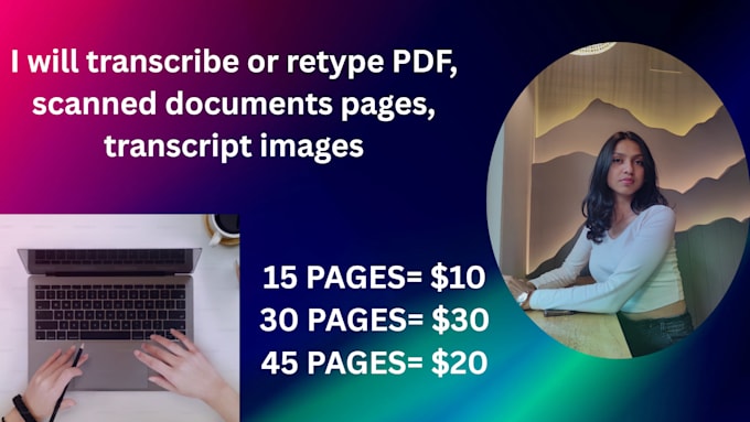 Transcribe or retype pdf, scanned documents pages, transcript images by Nisharimal | Fiverr