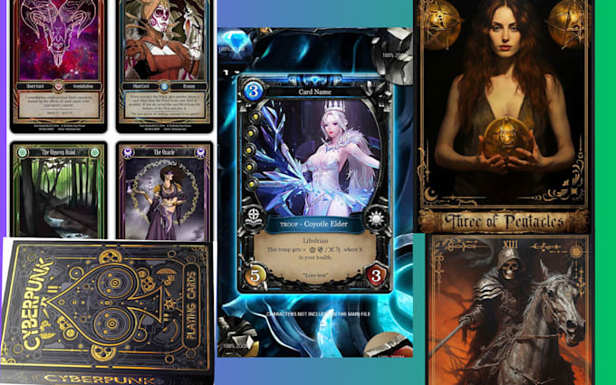 Illustrate digital art unique custom card art for tcgs and oracle decks ...
