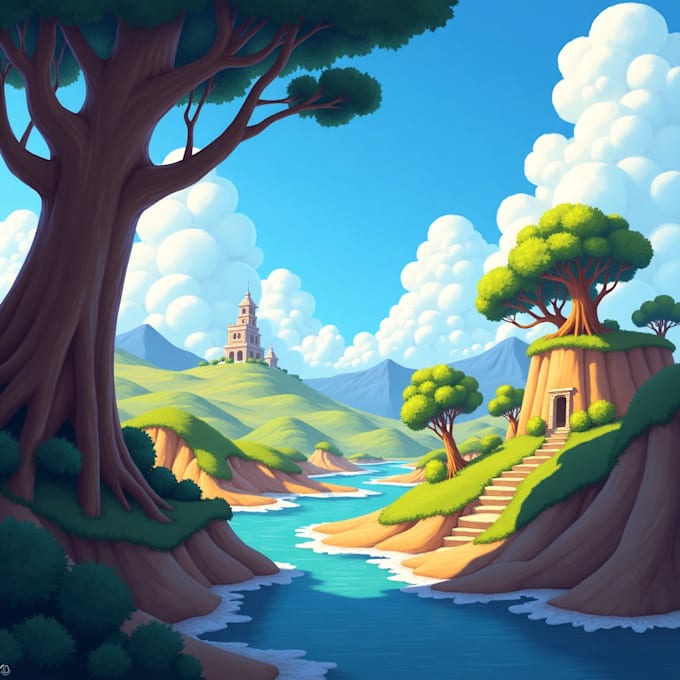 Create environment concept art for cartoon and games by Raufvv | Fiverr