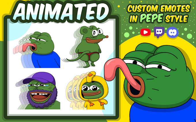 Draw animated emotes in pepe style by Meriart | Fiverr